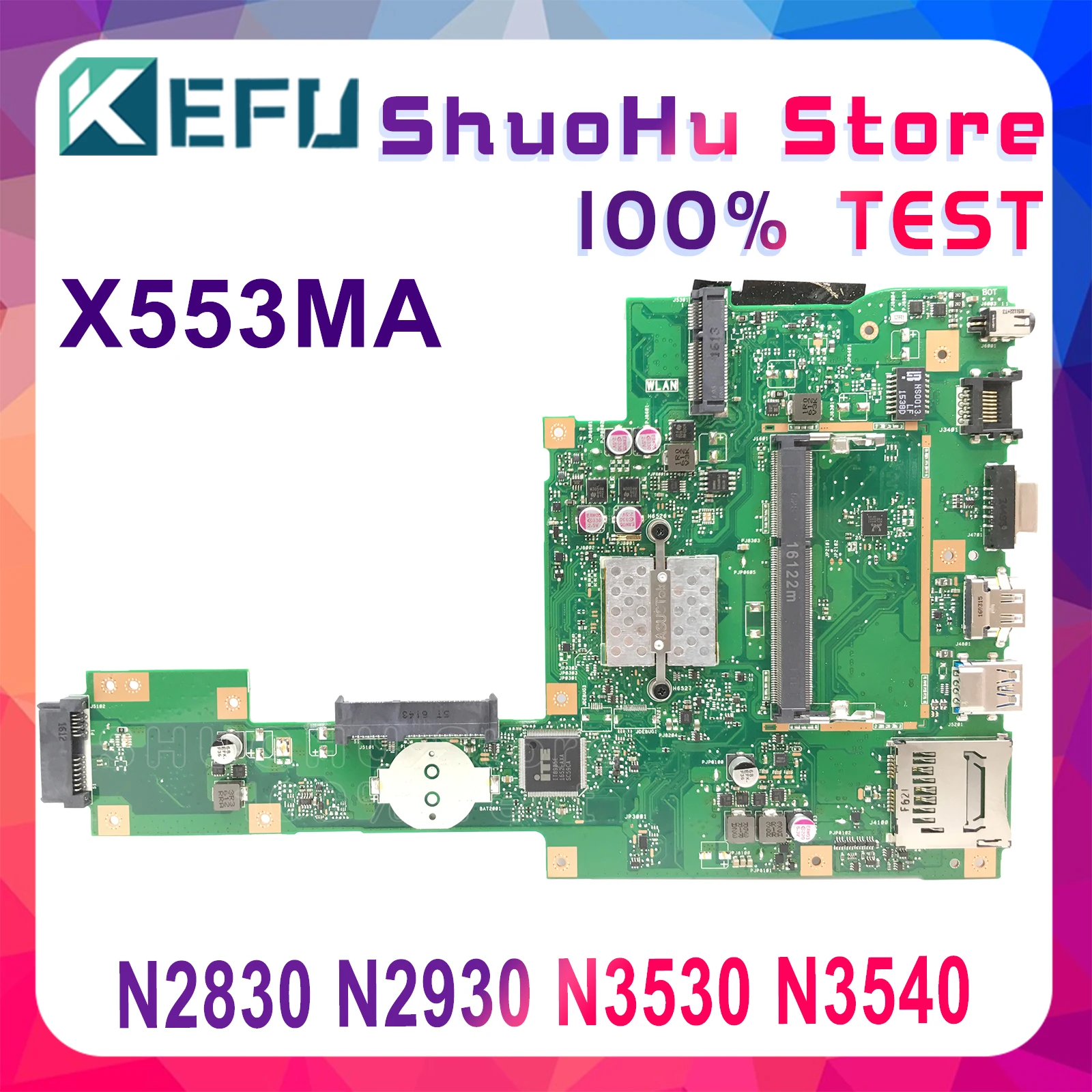 X553MA Laptop Motherboard W/ N2930 N2830 N3530 N3540 For ASUS X553M ...