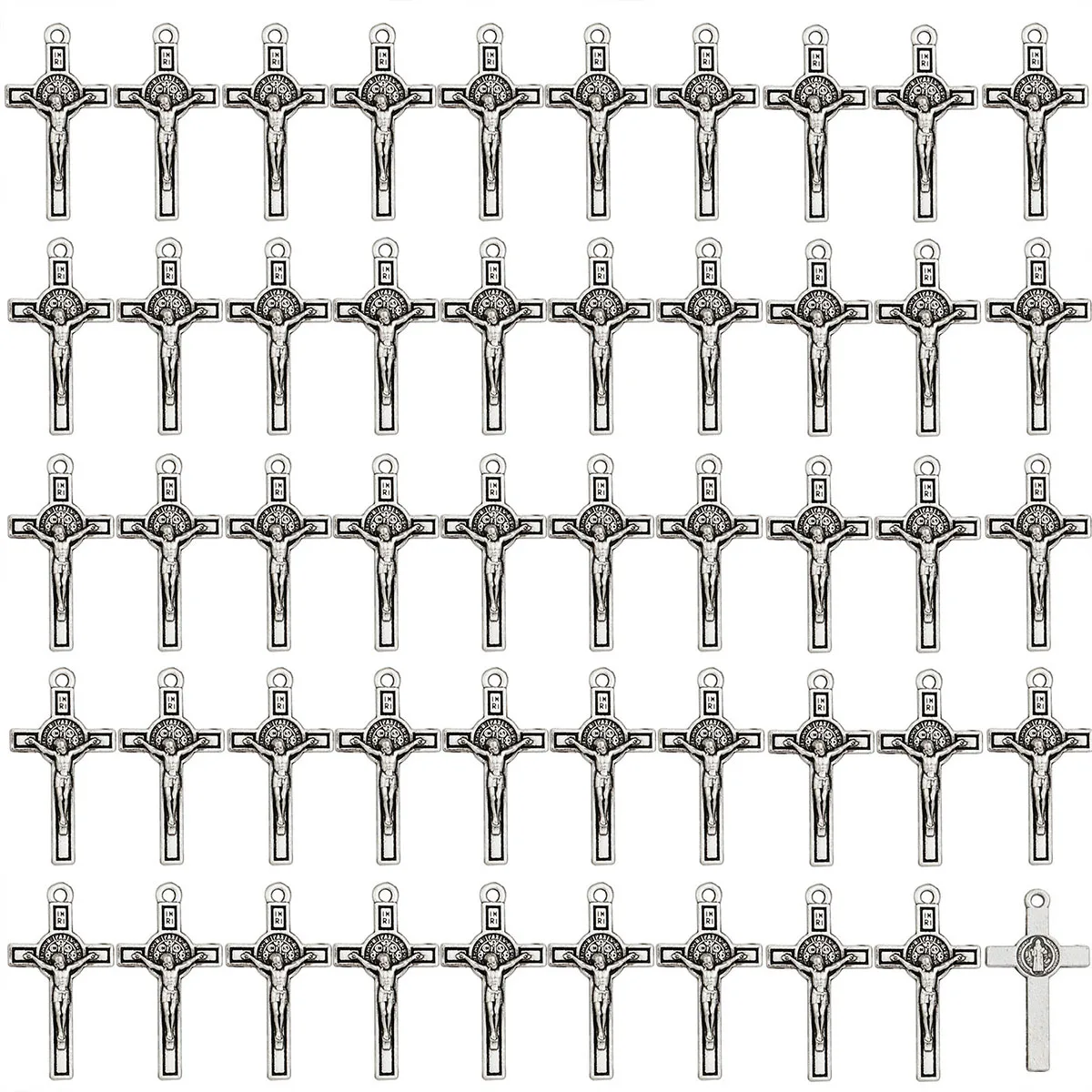 Diyalo 50Pcs Exorcism Saint Benedict Medal Pendants Catholic Crucifix ...