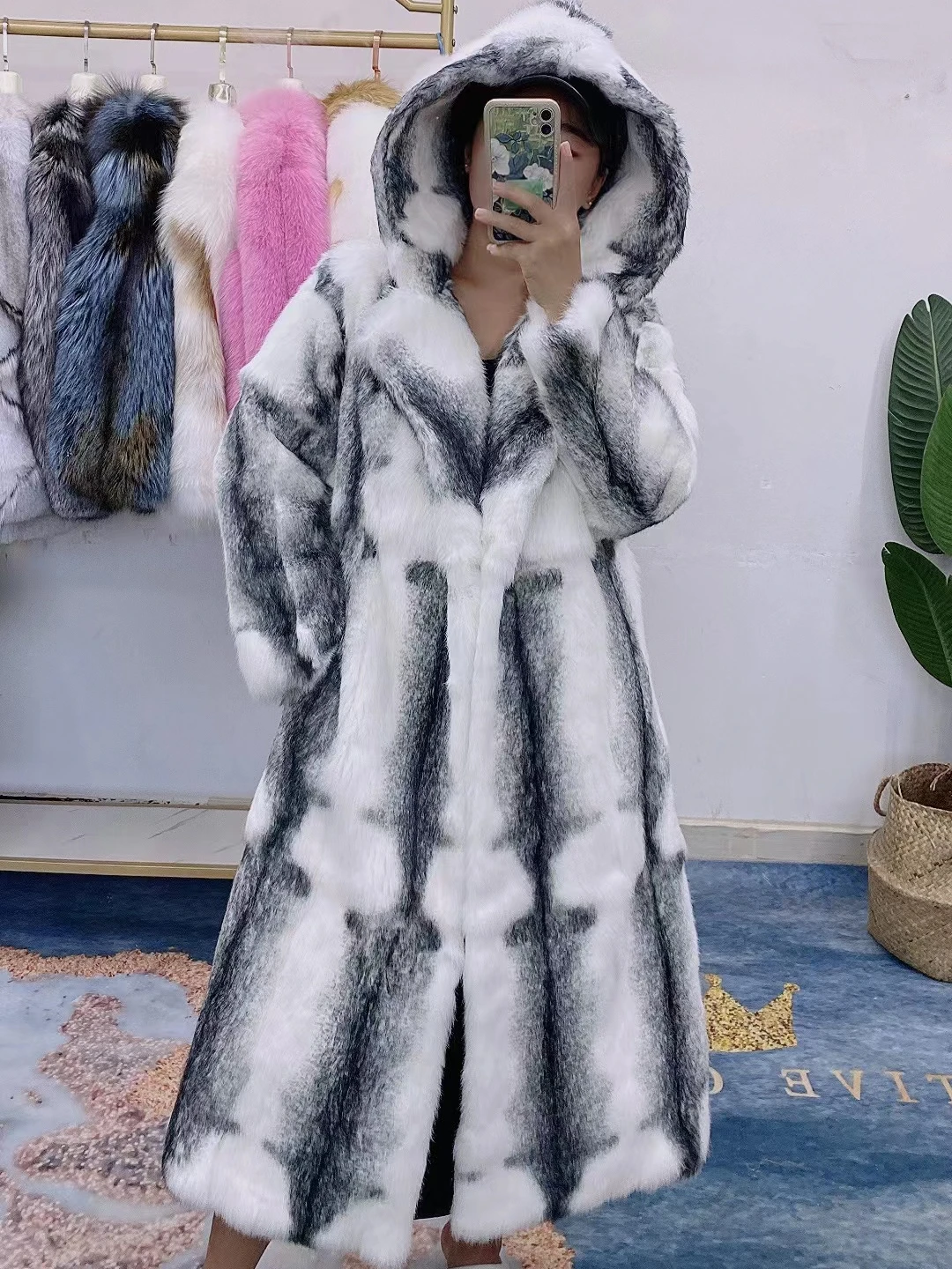 Real-Rex-Rabbit-Natural-Fur-Coat-Female-Hoodies-Zipper-Poncho-Jackets ...