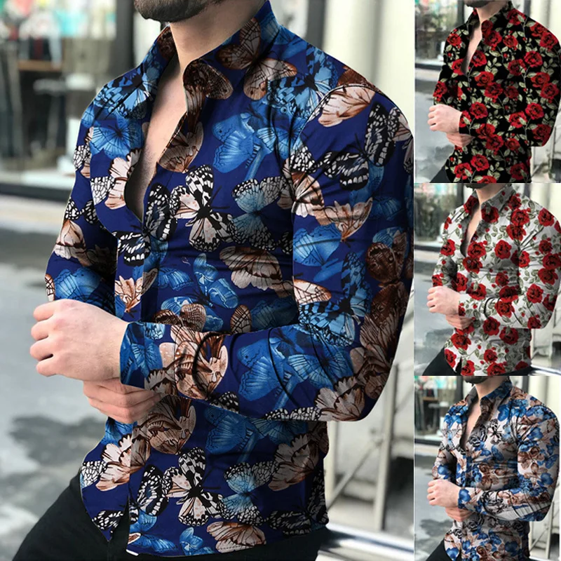 Men-Print-Shirts-for-Mens-Long-Sleeve-Social-Luxury-Man-Designer ...
