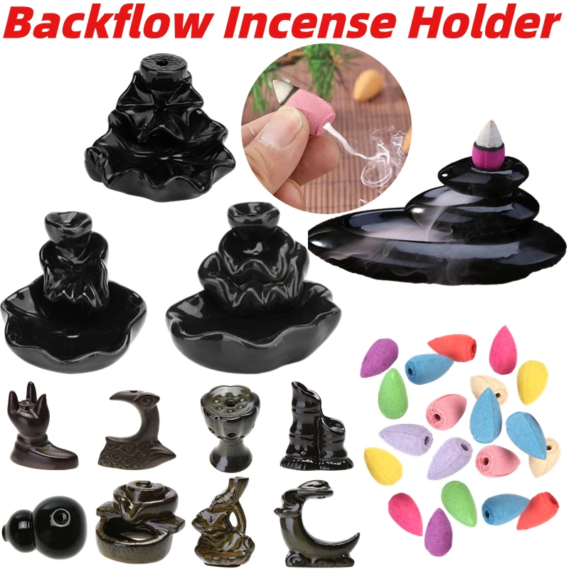 Reflux-Backflow-Incense-Burner-Waterfall-Incense-Cones-Holder-Ceramic ...