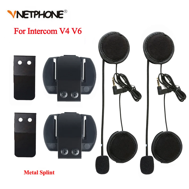 2PCS-EJEAS-V6-Motorcycle-Intercom-Microphone-Speaker-Headset-Clip-for ...