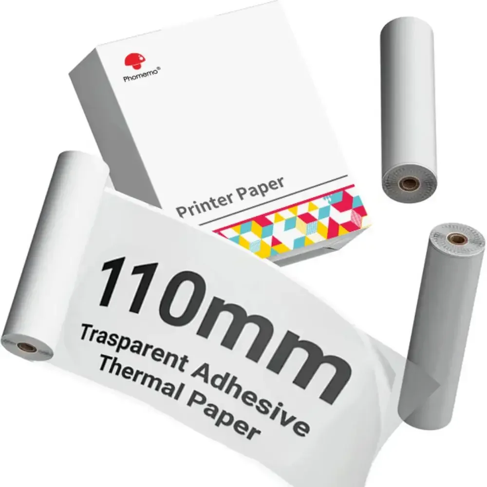 3PK-Phomemo-Adhesive-Transparent-Thermal-Paper-Clear-Adhesive-Thermal ...