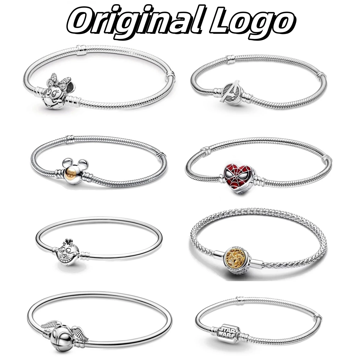 Pulseras-Moments-chapadas-en-plata-925-originales-Minnie-Mickey-ara-a-amor-coraz-n-cierre ...