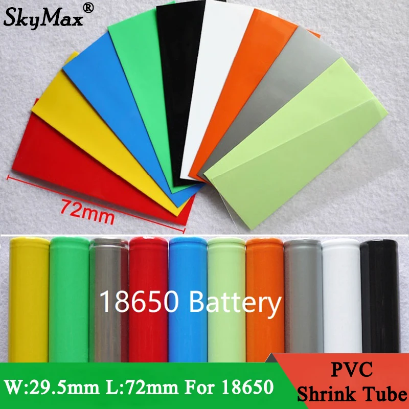 20/50/100/500pcs 18650 Lipo Battery Wrap Pvc Heat Shrink Tube Precut ...