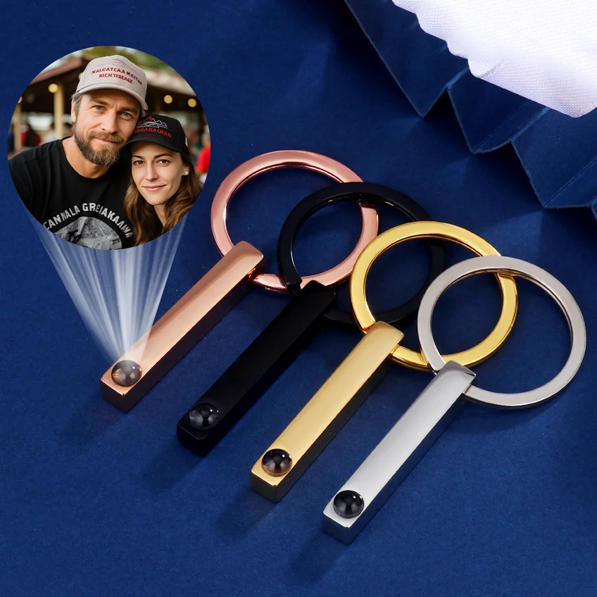 Custom Color Photo Projection Keychain Personalized Keyring With ...