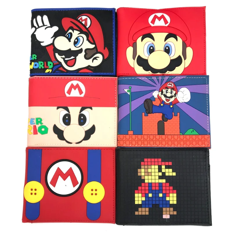 Super Mario Bros klassisches Spiel Cartoon Brieftasche Pu Bi Fold Stil ...