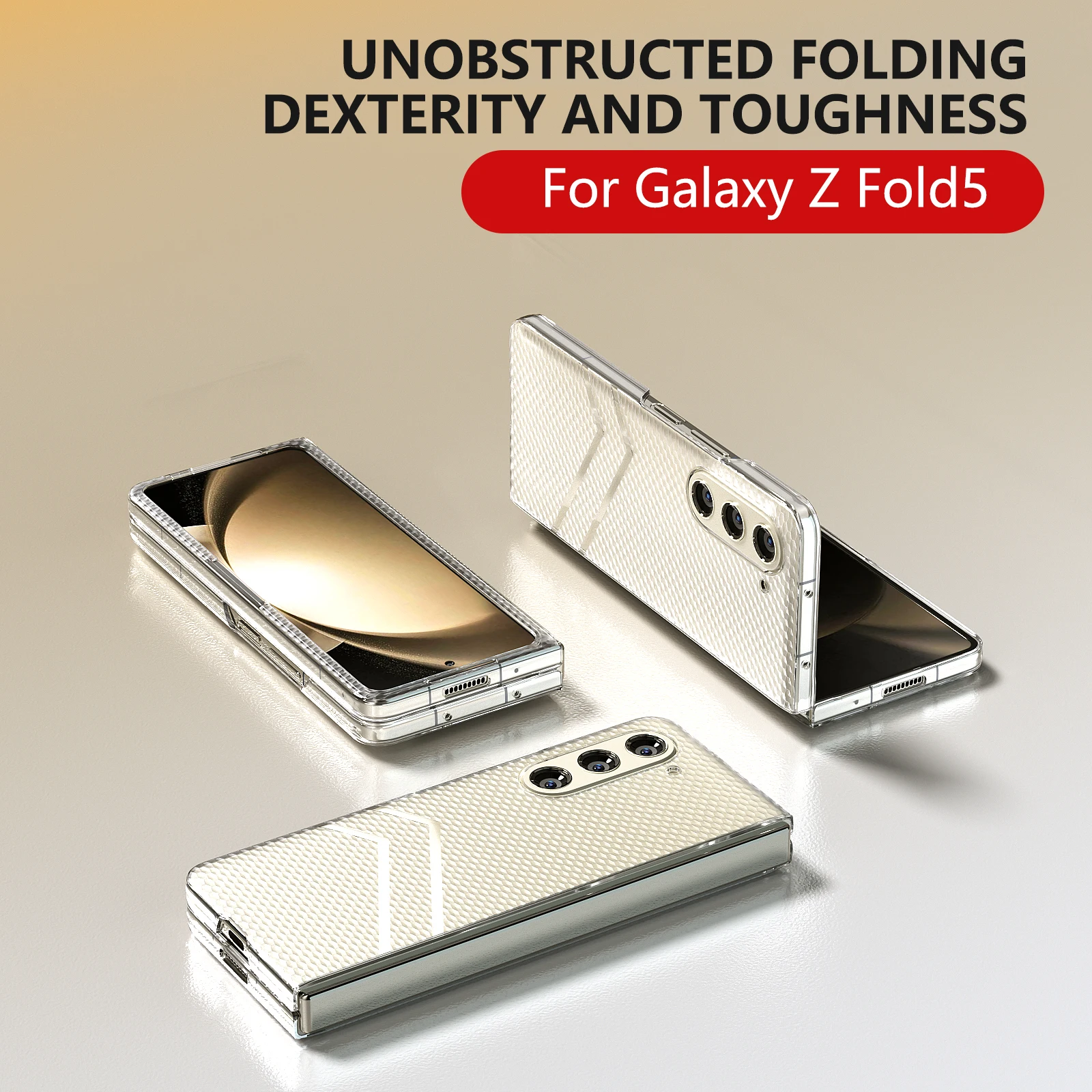 Transparent-Matte-Case-for-Samsung-Galaxy-Z-Fold-5-Fold5-Protection ...