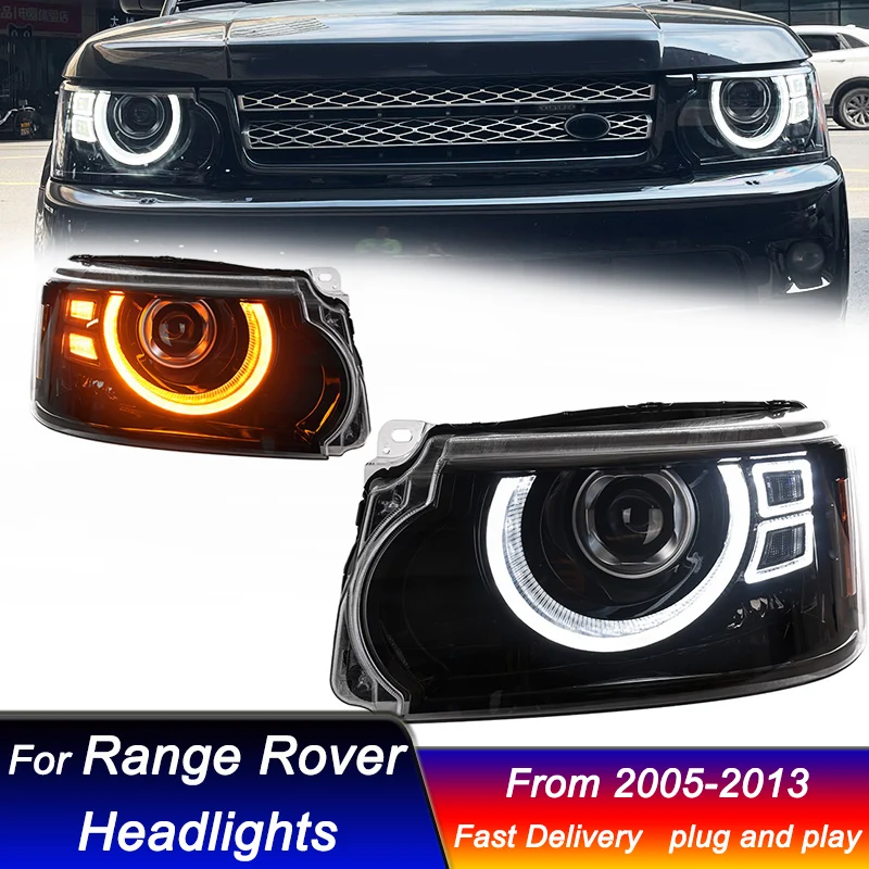 Car-Full-LED-Headlights-for-Land-Rover-Range-Rover-Sport-L320-2005-2013 ...