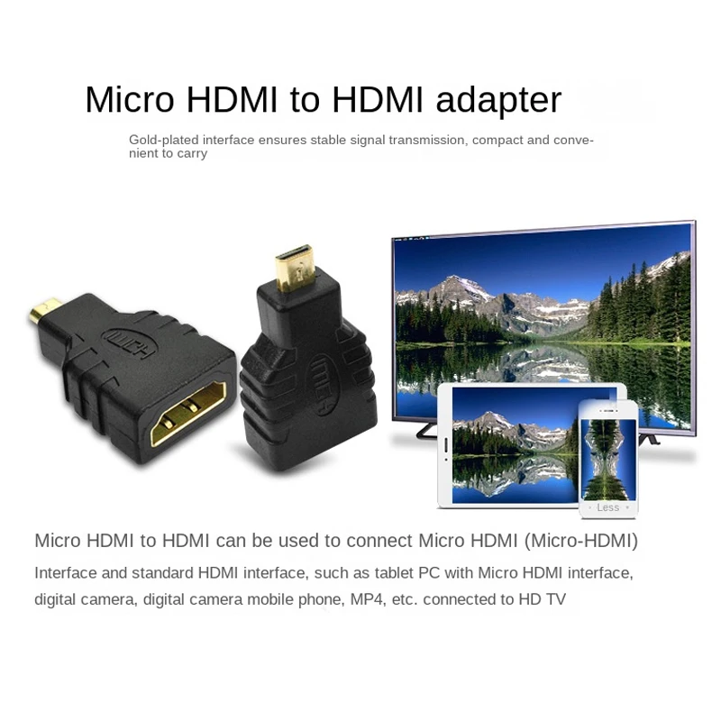 New-Generic-Micro-HDMI-M-To-HDMI-F-Adapter-Micro-HDMI-Type-D-To-HDMI ...
