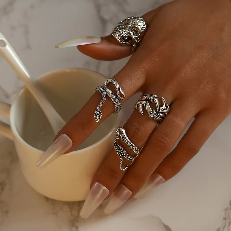 Squidopop Snake Open Ring Fidget Matching Rings Women Men Anillos Jewelry Sets Bague Femme ...