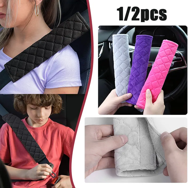 Car-Seat-Belt-Protector-Cover-Soft-Warm-Plush-Safety-Belt-Shoulder ...