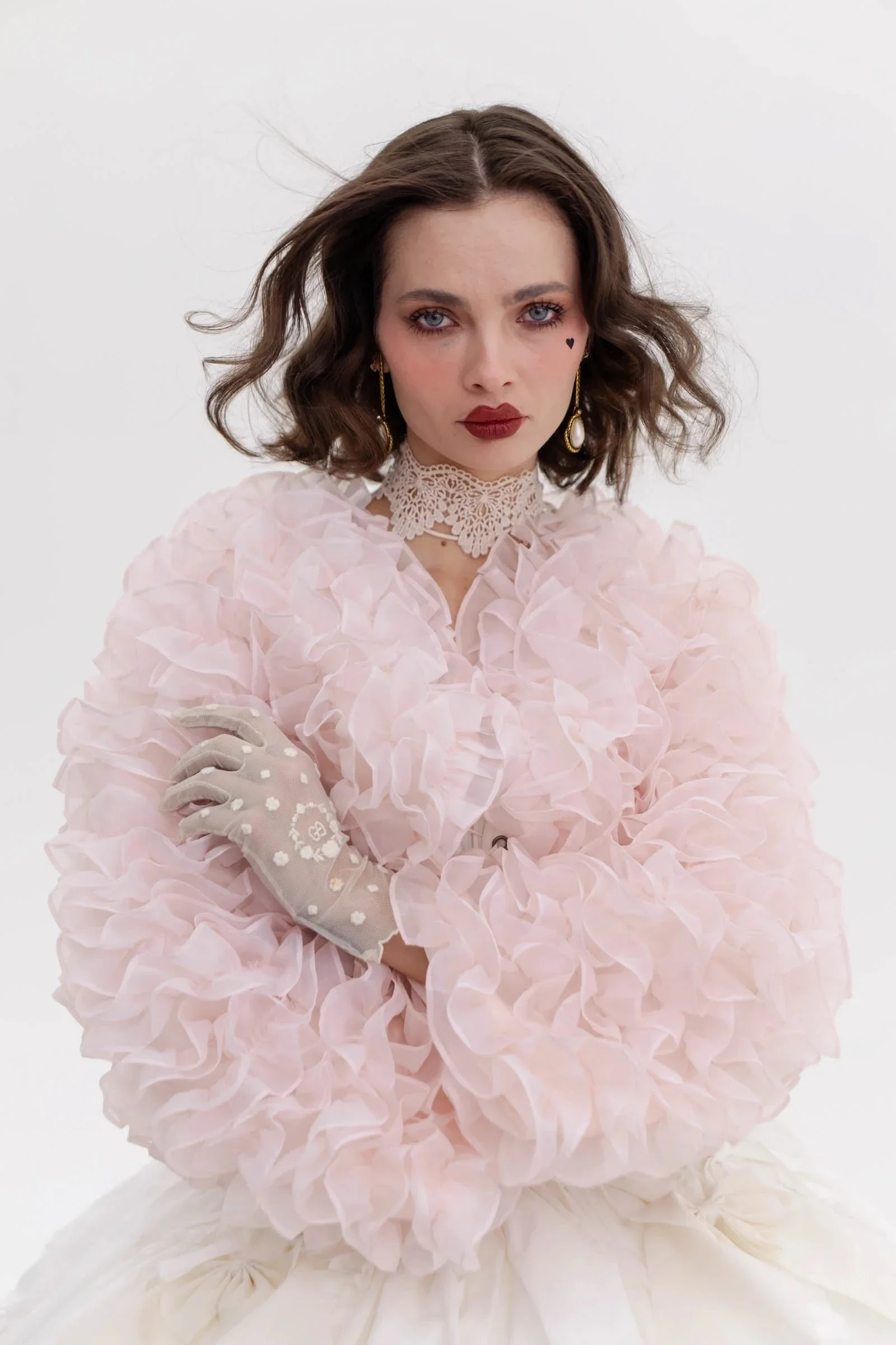 Princess-Light-Pink-Short-Women-Jacket-Fluffy-Tiered-Organza-Full ...
