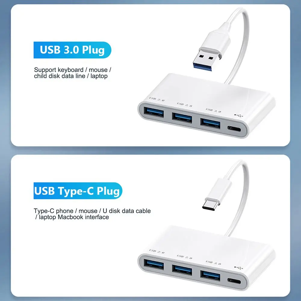Prise USB Type-C - Hub USB 3.0 OTG 4 en 1 Type C, adaptateur Multiport ...