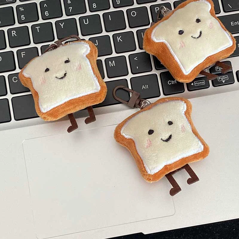 Cartoon-Plush-Toast-Bread-Figure-Pendant-Key-Chain-Backpack-Hangings ...