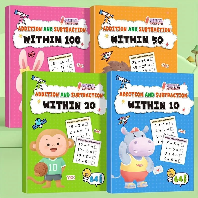 Math Practice Problems Addition & Subtraction Workbook Within 10/20/50 ...