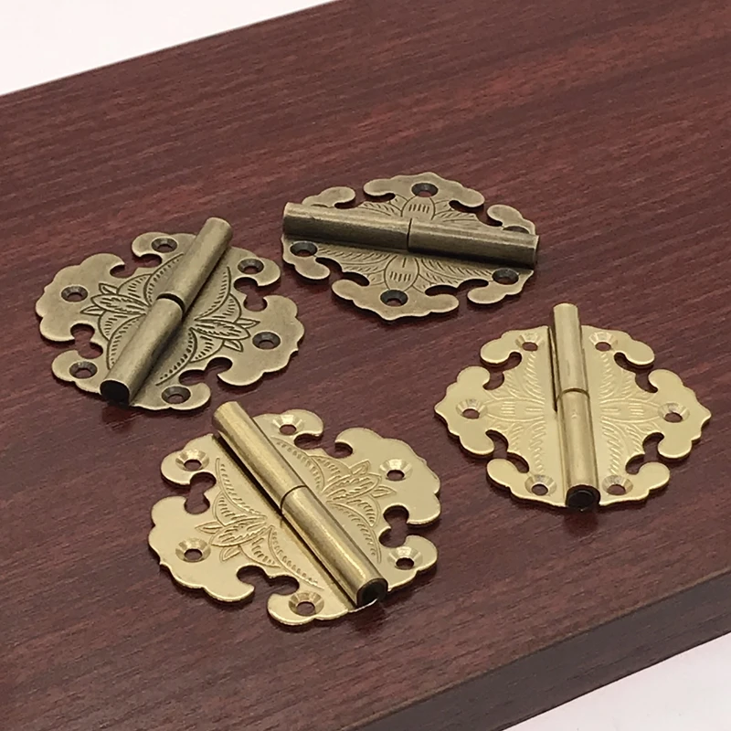 1Pc Flower Engraved Hinge Wooden Gift Jewelry Box Hinge Fittings For ...