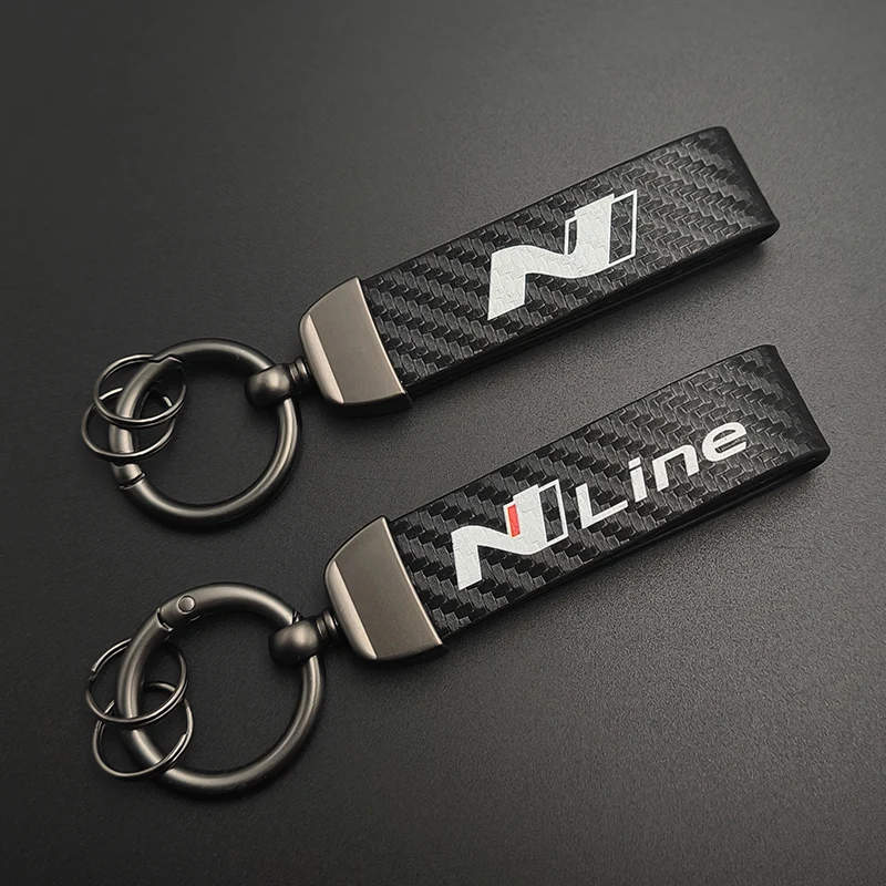 2024 Carbon Leather Keyring Luxury Women Car Keychain For Hyundai i20 ...