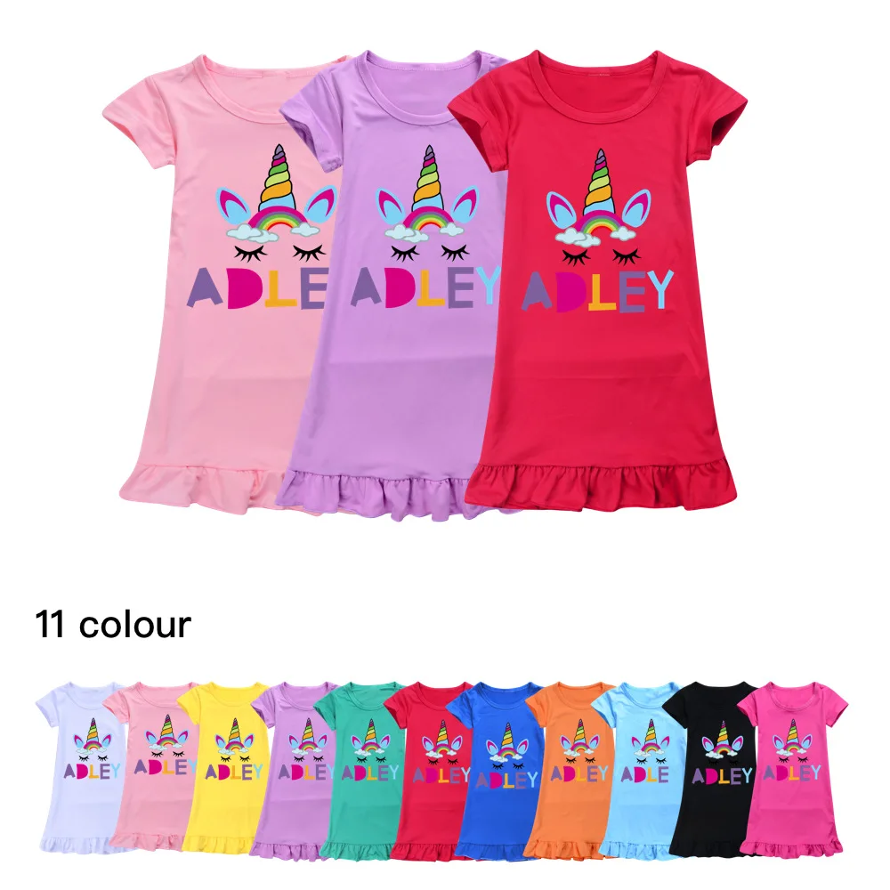New-Cartoon-A-FOR-ADLEY-Clothes-2023-Summer-Girls-Short-Sleeve-Casual ...