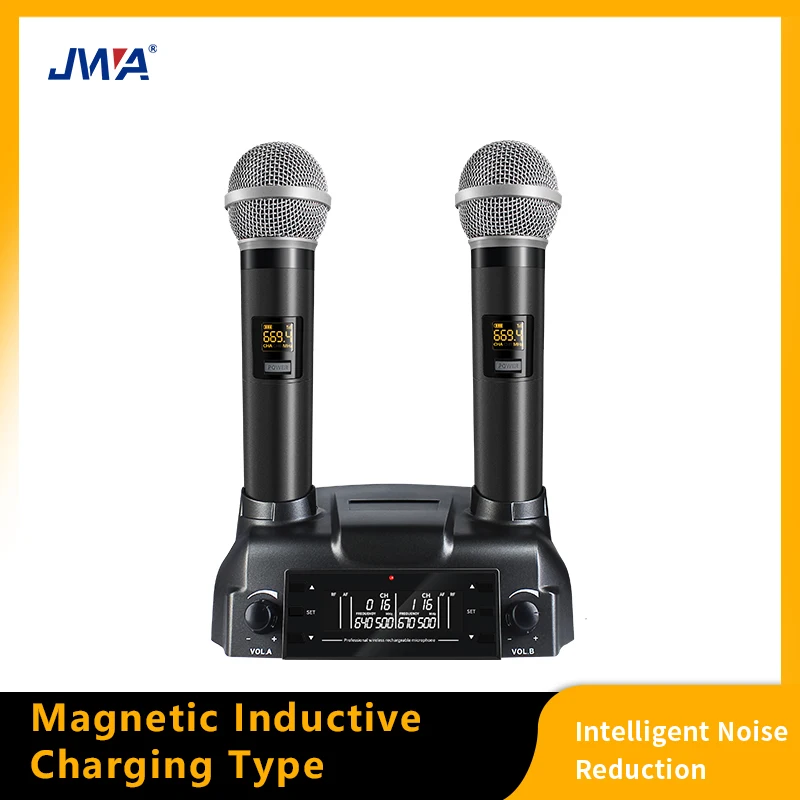 JWA-UHF-Wireless-Magnetic-Inductive-Charging-Dynamic-Handheld-Mic ...