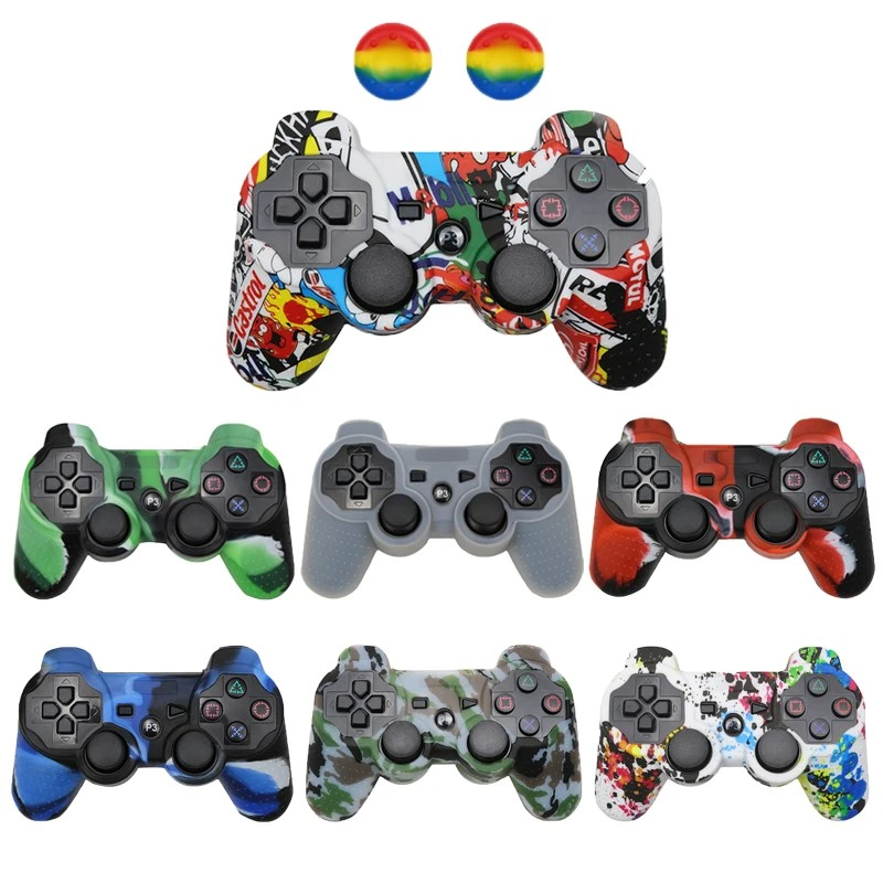 For Ps3 Controller Gamepad Silicone Rubber Skin Case Protective Cover ...