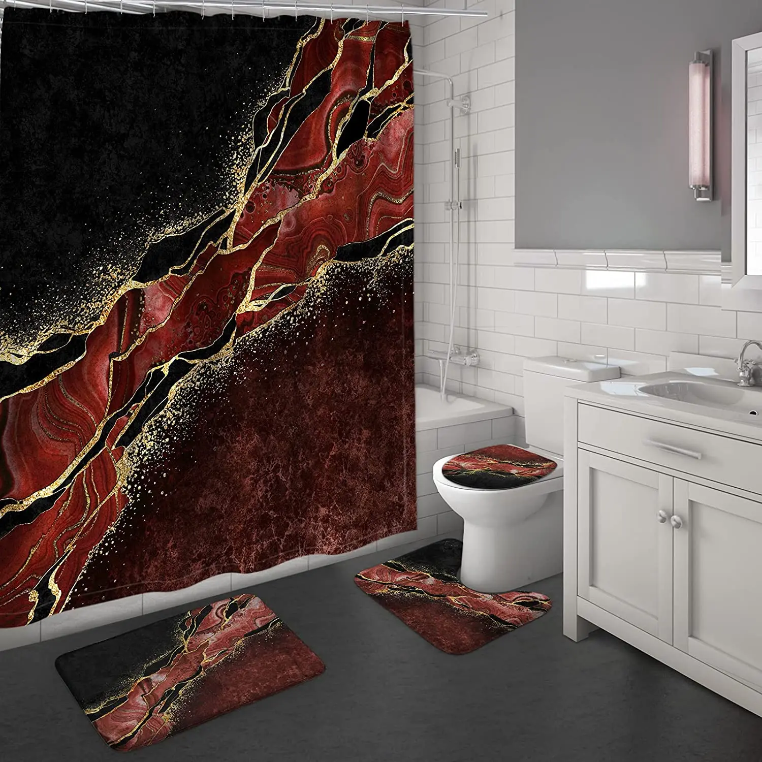 Red Marble Shower