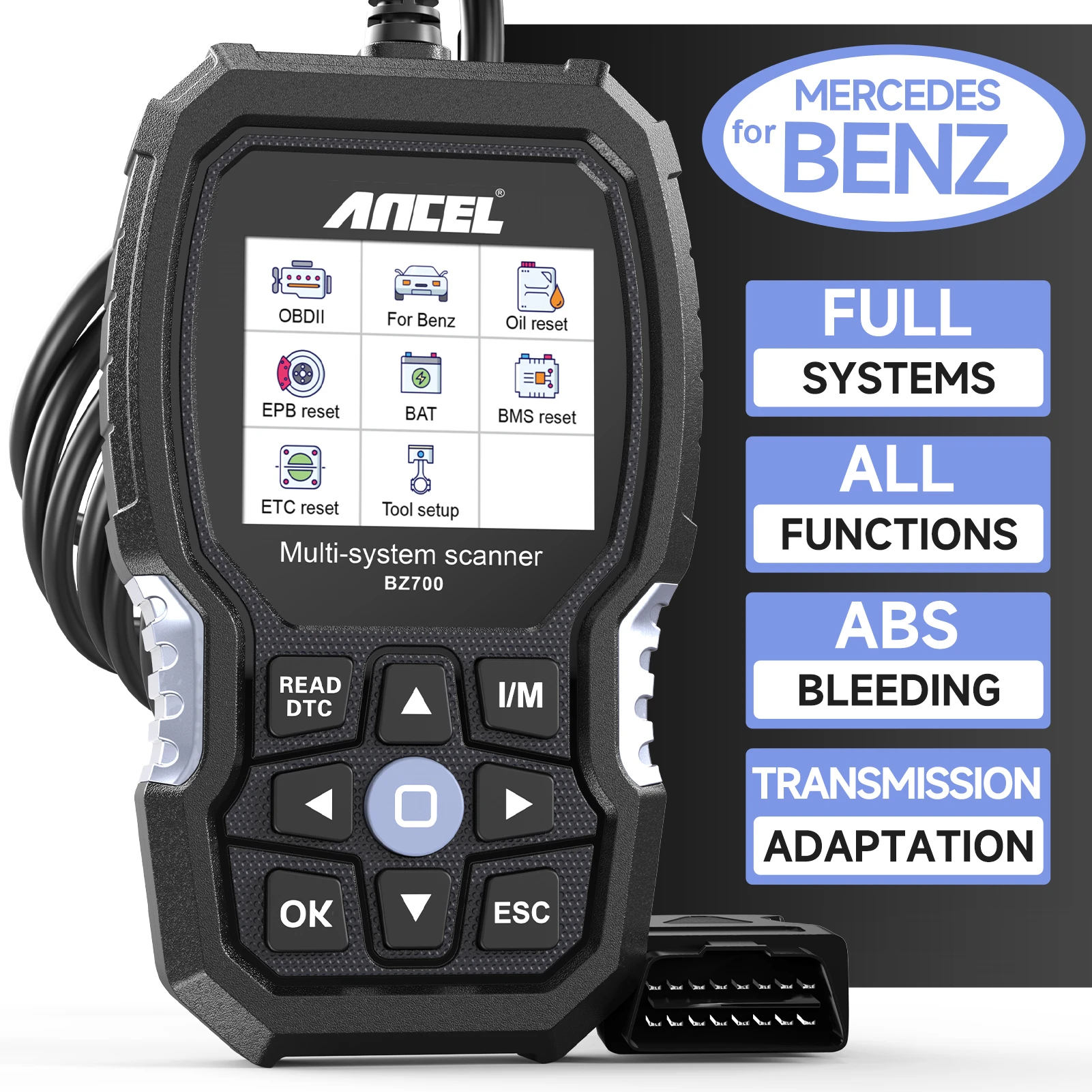 Ancel Bz700 Obd2 Automotive Scanner For Mercedes Benz Sprinter Smart ...