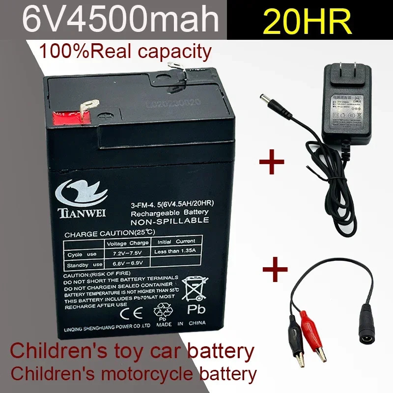 New-6V-lead-acid-battery-4500mAh-for-children-s-electric-cars-toys-cars ...