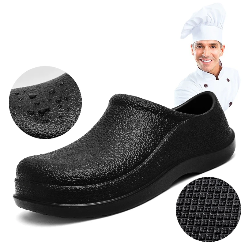 Men's Chef Shoes Water-proof Oil-proof Kitchen Shoes Non-slip Garden ...