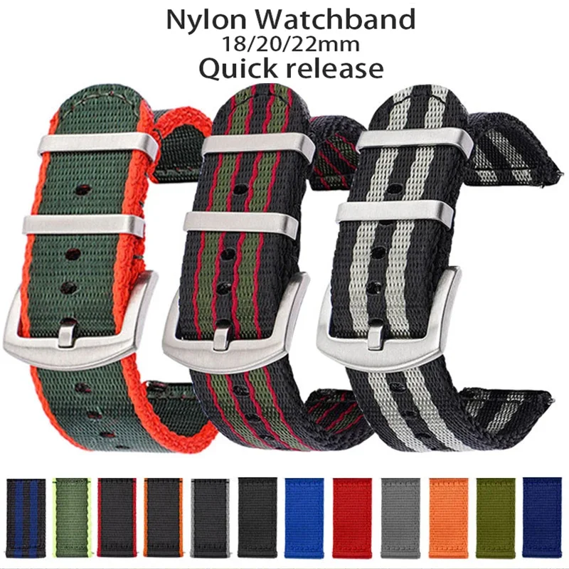 Universal-Nylon-Braided-Wrist-Strap-for-Rolex-Watches-Canvas-Watch ...