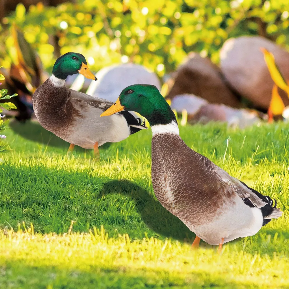 Garden Duck Statue 2D Acrylic Wild Duck Sculpture For Yard Decor Double ...