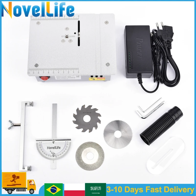 Mini serra elétrica de mesa para madeira, pequena serra de bancada, DIY ...
