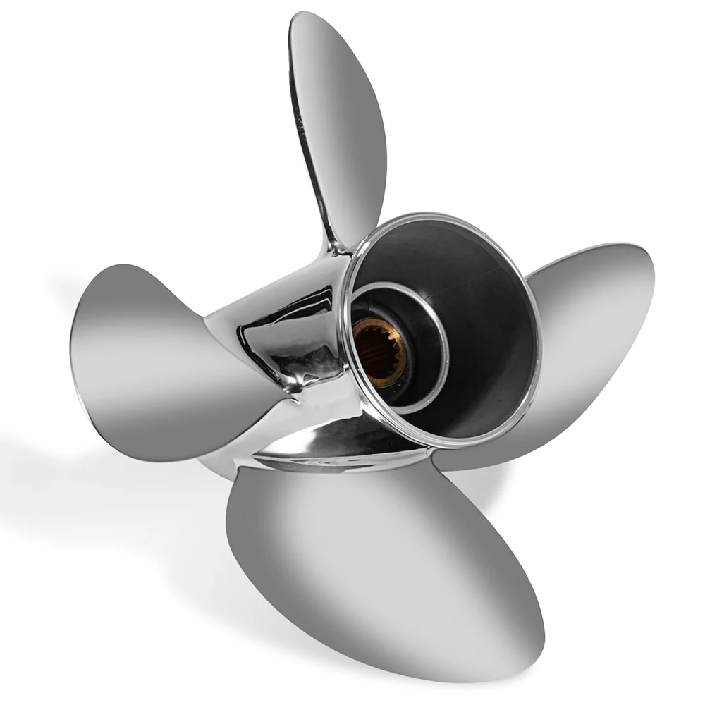 4 Blades Stainless Steel Boat Propeller for Yamaha 50 70 75 80 90 100 ...