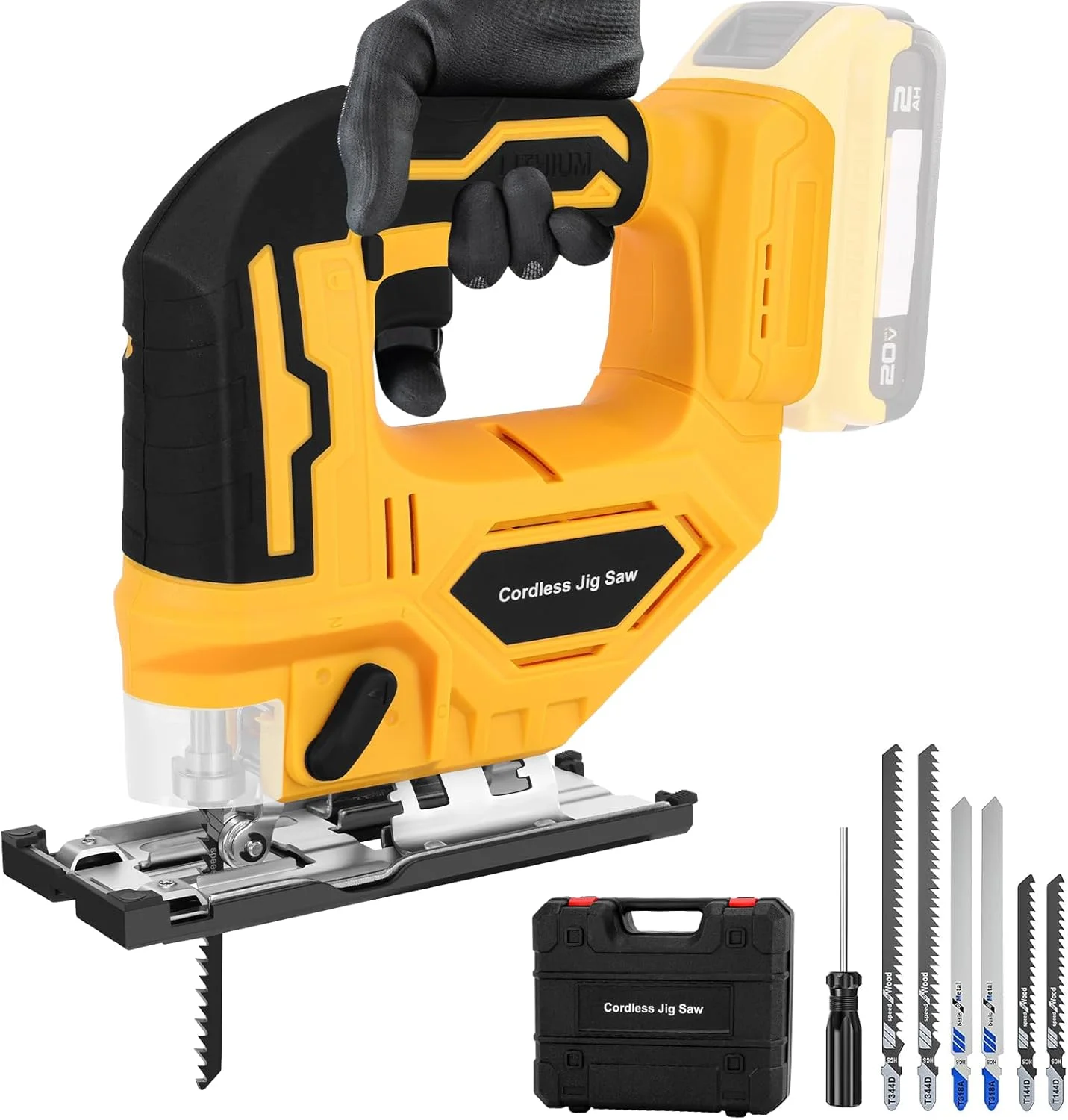 Beveled Cuts Cordless Jigsaw Tool Brushless Motor 2900RPM 45 Degree LED ...