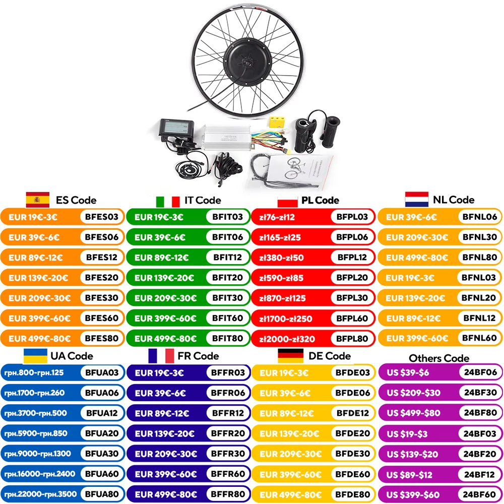 CSC-electric-bicycle-Conversion-Kit-48V-1000W-Front-rear-hub-Motor-bike ...