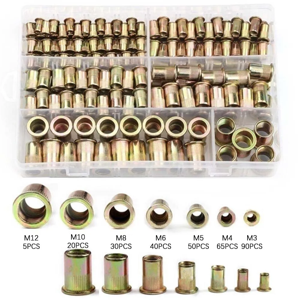 300pcs-Rivet-Nuts-Blind-Set-Threaded-Insert-Nutsert-Cap-Nuts-Kit-Anti ...