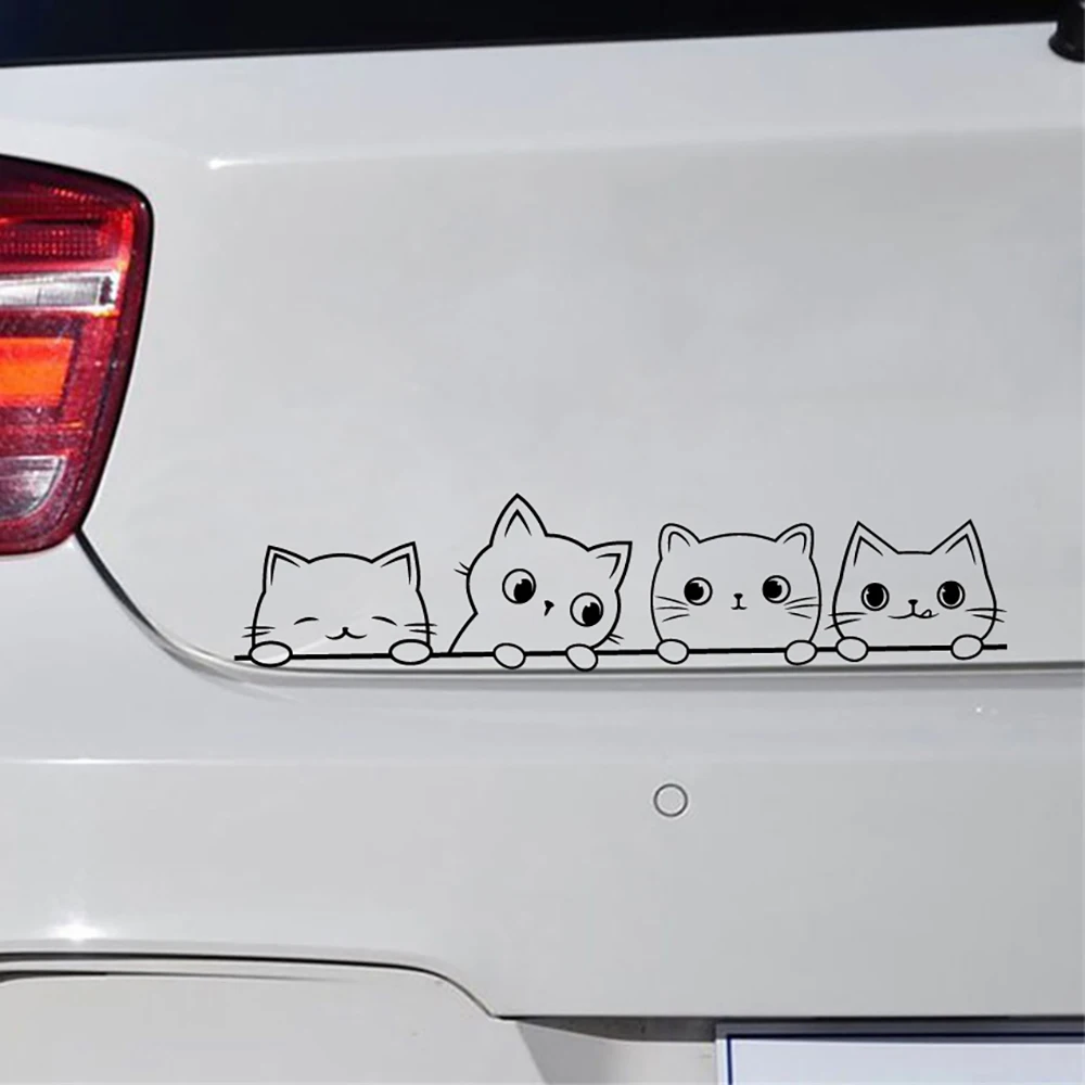 엿보기 고양이 비닐 스티커 자동차 창 범퍼 장식 할로윈 고양이 데칼 모피 새끼 고양이 노트북 스티커 애플 맥북 장식