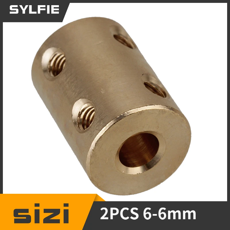 2pcs-6-x-6mm-Brass-Coupling-Rigid-Shaft-Coupling-Motor-Accessories ...
