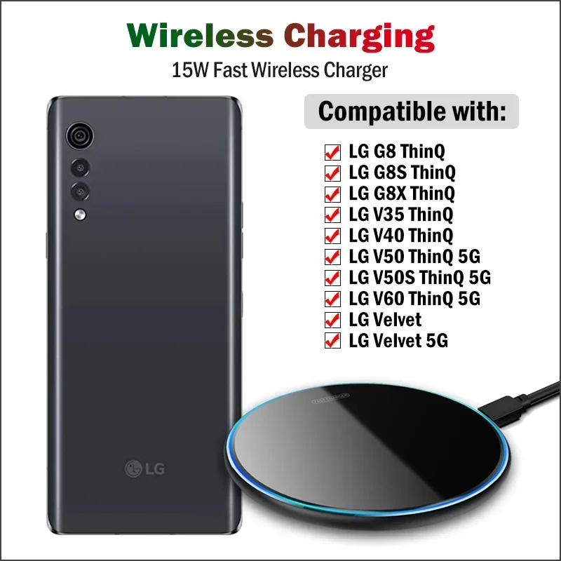 15W-Fast-Wireless-Charger-for-LG-V35-V40-V50-V50S-V60-ThinQ-LG-Velvet ...