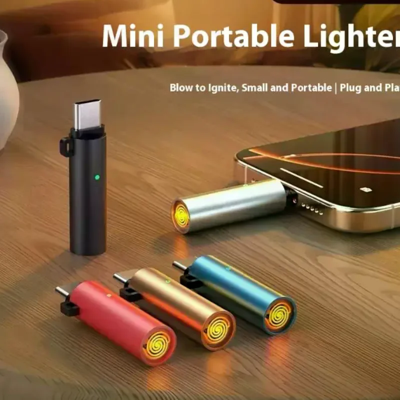 1Pcs TYPE-C Portable Low Consumption Mini Electronic Lighter Windproof ...