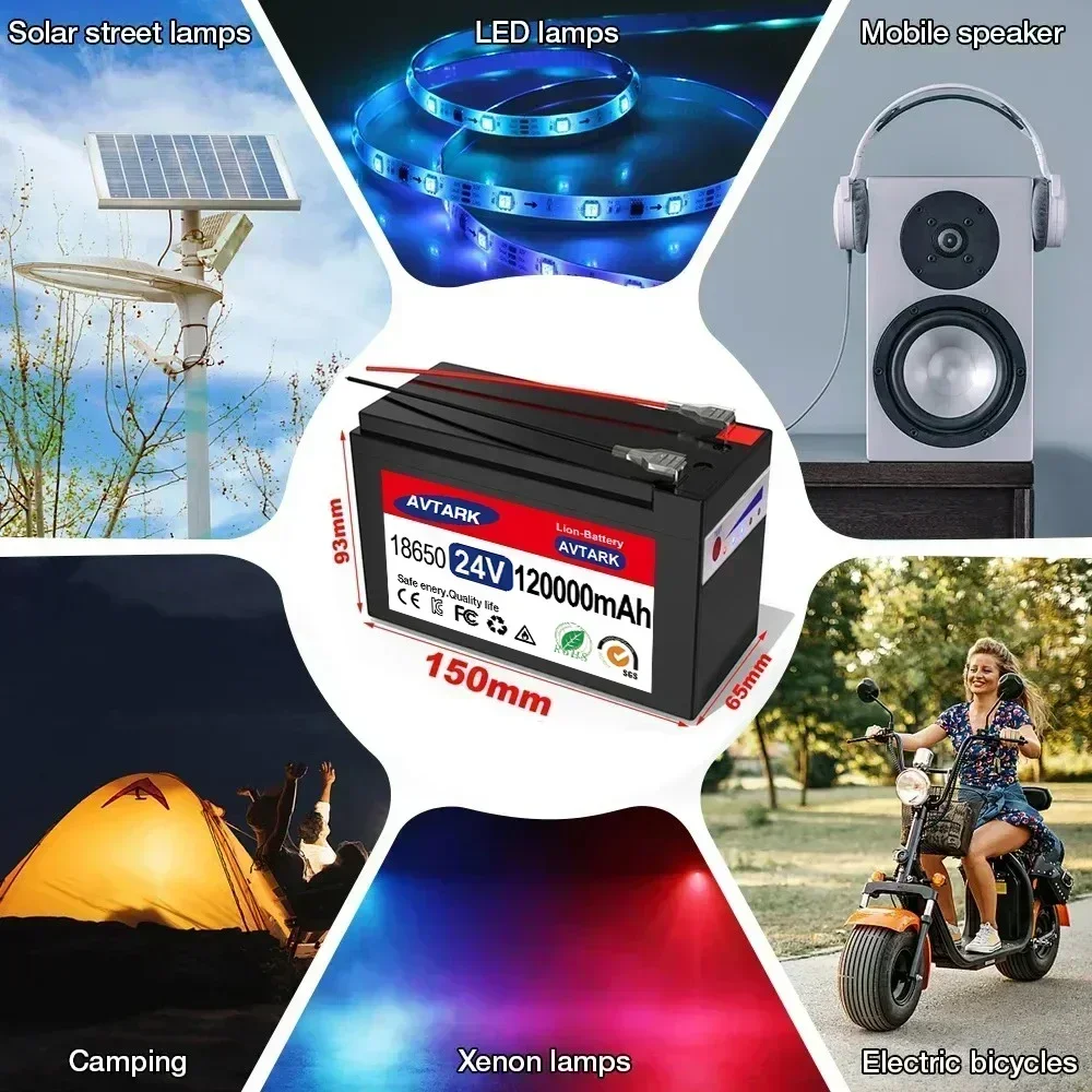 24V LiFePO4 65Ah 100Ah 120Ah Electric Vehicle Battery Pack 18650 ...