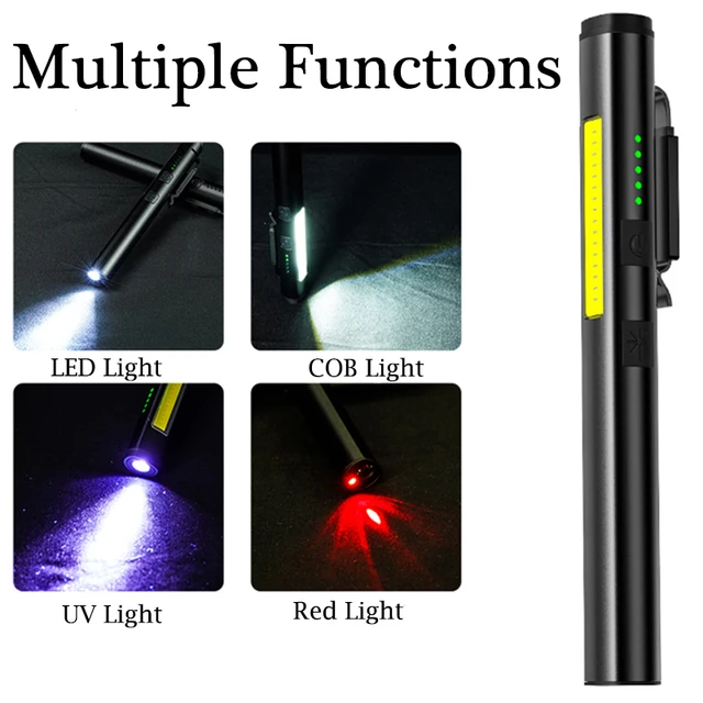 Magnetic LED Working Flashlight USB Recharge Emergency Torch Super ...