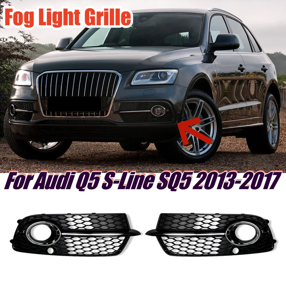 Pair-Car-Front-Bumper-Grill-Grille-For-Audi-Q5-Sline-SQ5-2013-2014-2015 ...