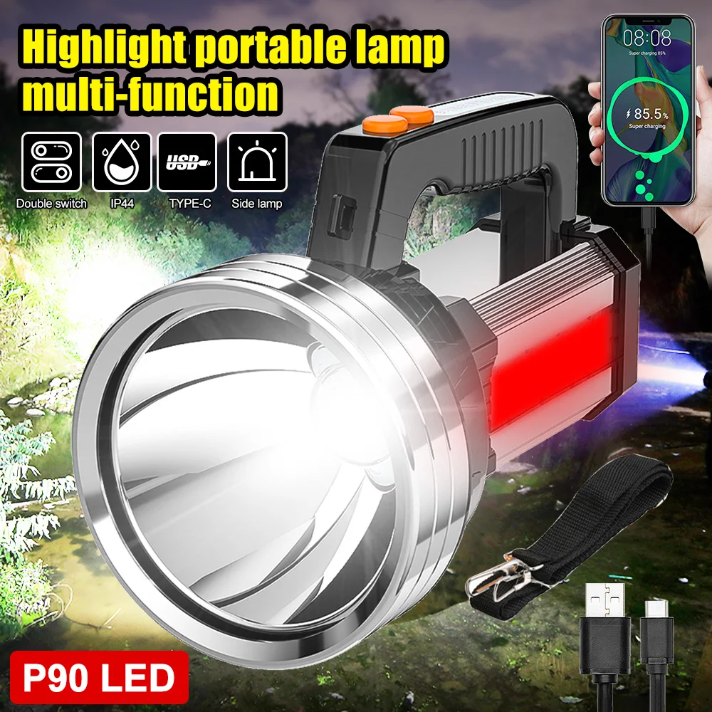Portable Super Bright Long-range LED Rechargeable Searchlight Powerful ...