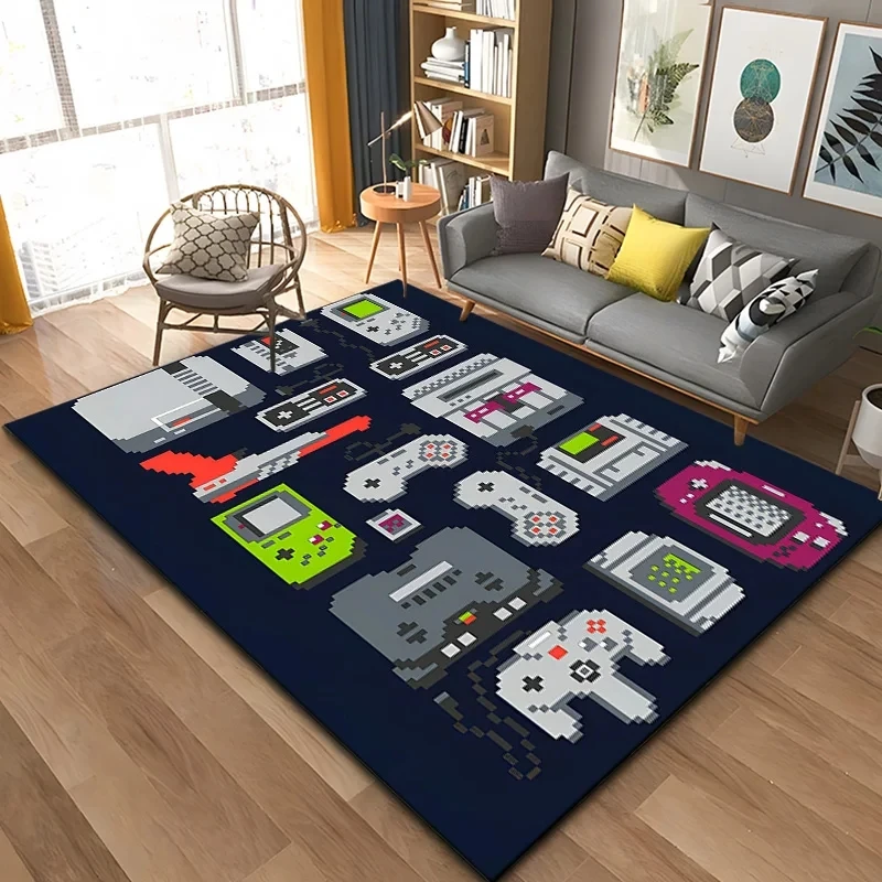 3D-80s-Gamer-Carpet-Controller-Area-Rug-Large-for-Living-Room-Bedroom ...