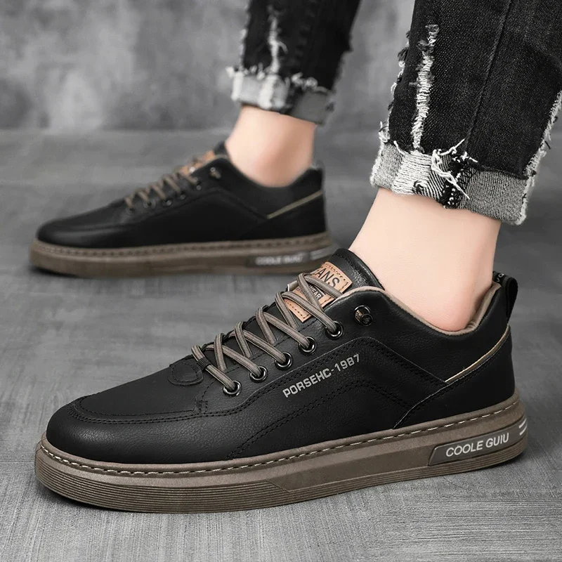 Zapatos-casuales-de-cuero-de-tendencia-para-hombres-zapatillas-suaves ...