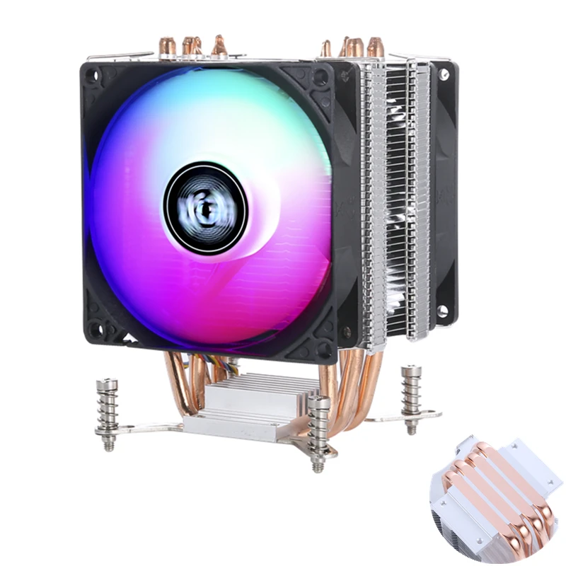 Cpu cooler 4 tubos de calor tubo de cobre 3/4pin pwm pc silencioso para ...