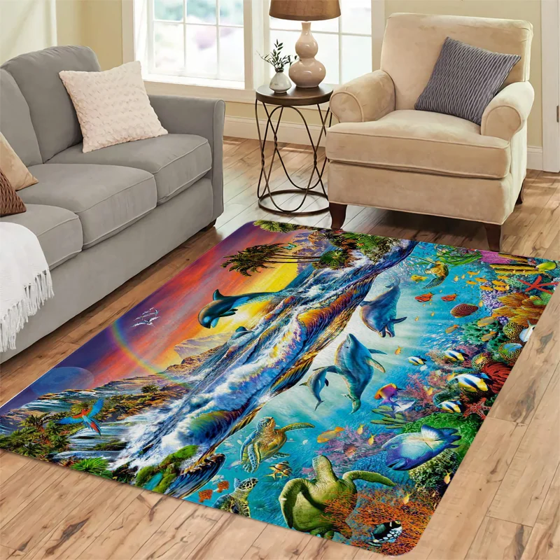 Turtle-Backed-Bamboo-Pattern-Style-Carpet-Print-Rug-Doormat-Stain ...