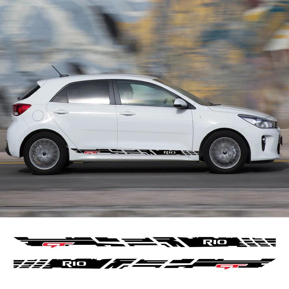For-Kia-Rio-X-Line-3-4-Car-Door-Side-Stickers-Auto-Tuning-Accessories ...