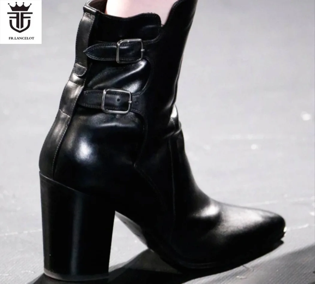 2024-New-Western-autumn-Boots-American-Style-Pointed-toe-Booties-Super ...